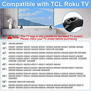 TV Legs for TCL Roku TV Stand Legs Replacement for TCL 28" 32" 40" 43" 49" 50" 55" 58" 65" 32S359 32S355 40S355 43S455 50S525 55S435 65S455 Roku TV Stand Base for TCL TV with Screws(Upgraded Version)