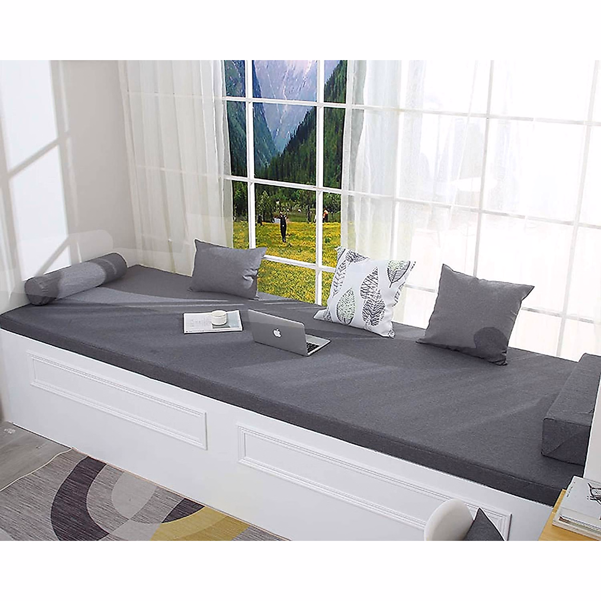 Hengz Outdoor/Indoor Bench/Swing Cushion 40 x 14 x 2 Inch Waterproof Furniture Seat Pad, Anti-Slip Bottom Settee Cushions, Bay Window Loveseat Sofa Couch Pad