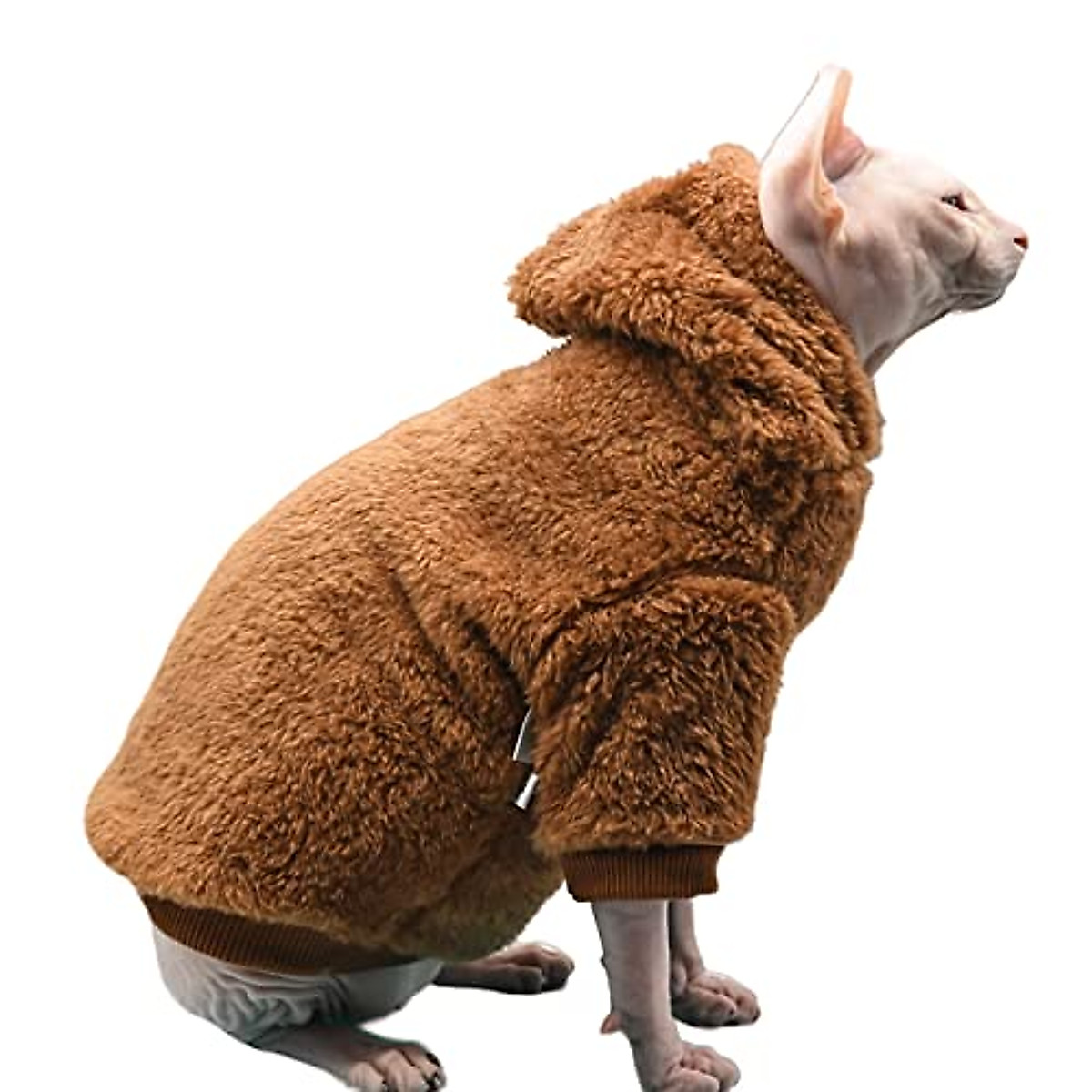Sphynx Cat Sweater Warm Thickened Knitted Stratch Hairless Cat Clothes Cat Vest for Devon,Cornish,Peter Bald, Small Kitten (Medium)