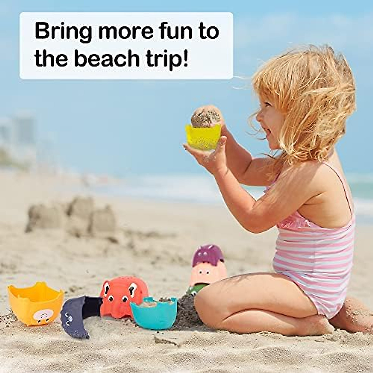 EINSTEM Toddler Toys Age 1-2, 2-4, Animal Stacking Cups, Baby Toys for Boys and Girls Learning Sorting and Building Blocks, 8 Pieces