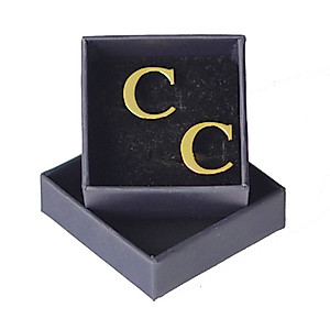 Salutto Men's Gold Letter C Cufflinks 1 Pair with Gift Box (C)