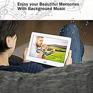 Digital Photo Frame with IPS Screen - 1280x800 Digital Picture Frame with 1080P Video, Music, Photo, Remote Control, Auto Rotate, Calendar, Time