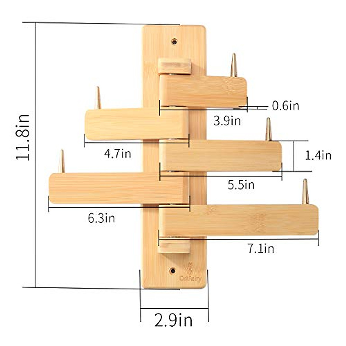 CatFairy Can Swing Wood Coat Rack Wall Hooks, Wood Wall Hooks Made of Pure Solid Bamboo, Robust, Beautiful and Personalized Wall Mounted Bathroom Towel Rack (Swivel Foldable Bamboo)