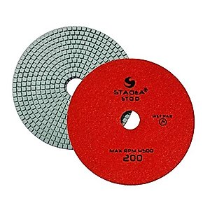 Stadea PPW253B Diamond Polishing Pad 7 Inch Grit 200 For Marble Concrete Stones Terrazzo Granite Floor Polishing