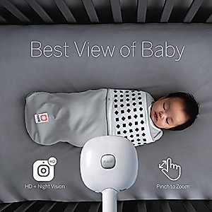 Nanit Plus - Smart Baby Monitor and Wall Mount: Camera with HD Video & Audio - Sleep Tracking - Night Vision - Temperature & Humidity Sensors and Two-Way Audio