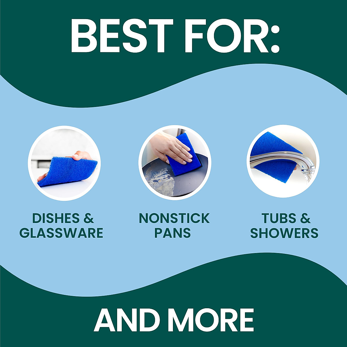 Scotch-Brite Non-Scratch Scour Pads, Scouring Pads for Kitchen and Dish Cleaning, 3 Pads