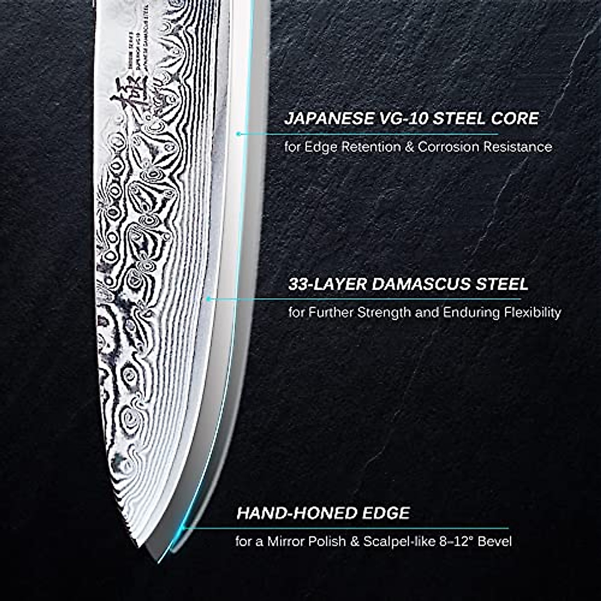 KYOKU Shogun Series 6" Utility Chef Knife + 7" Boning Knife - Japanese VG10 Steel Core Forged Damascus Blade