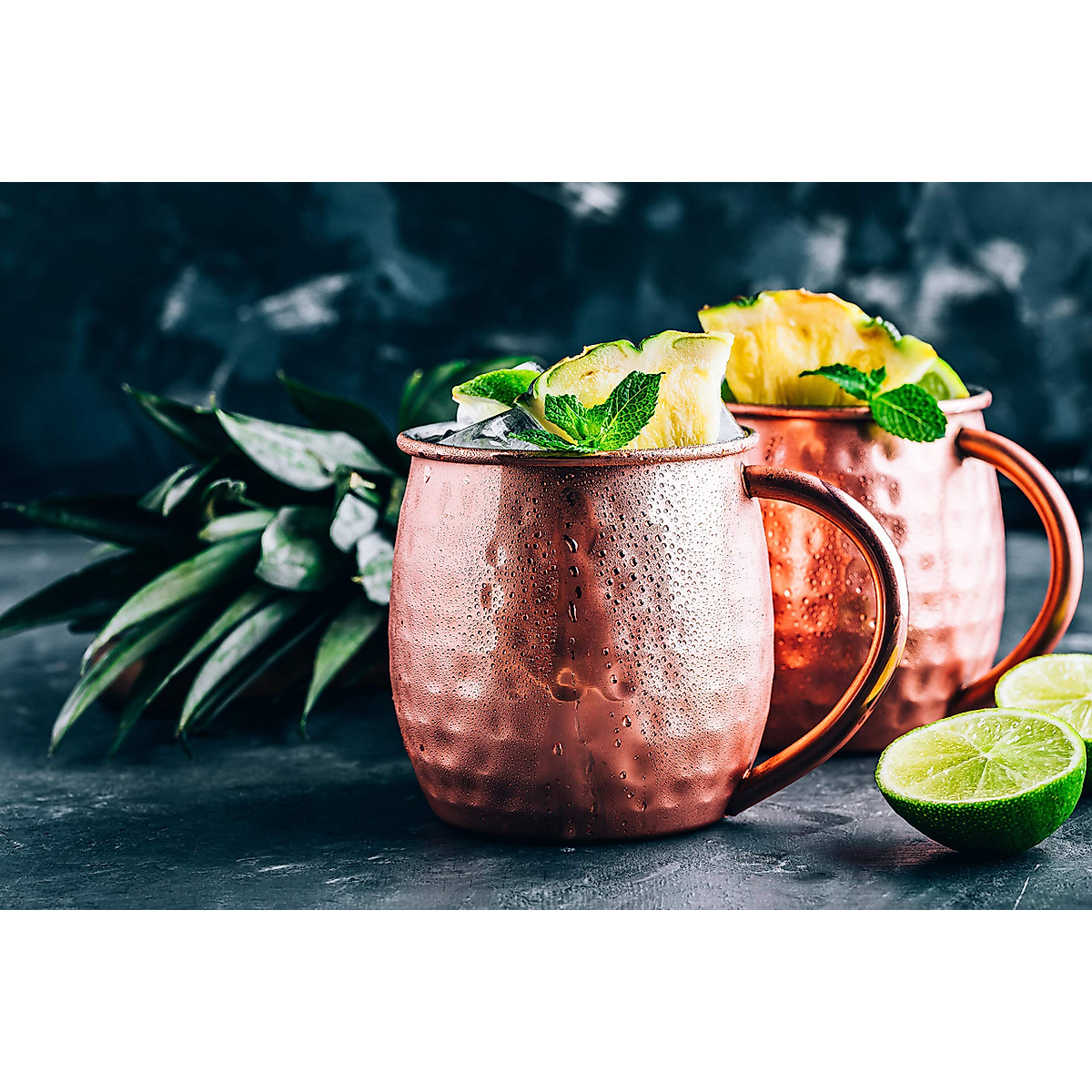 Hammered Solid Copper Moscow Mule Mug, 16 Oz., Set of 2