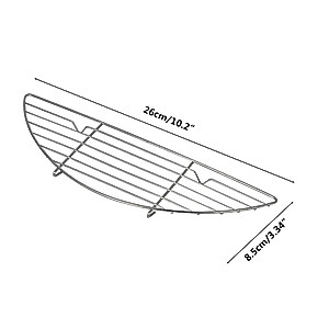 Stainless Steel Barbecue Wire Mesh, Small Half Round Cooling Rack with 2 Raised feet, Food Strainers, Anti-Scorching Grill Racks
