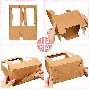 Sabary 12 Pcs Craft Paper Gift Bags Flower Box with Handle Valentine's Day for Arrangements Flower Bouquet Packaging Floral Basket Supplies Graduation Wedding Christmas Mother's Father's Day