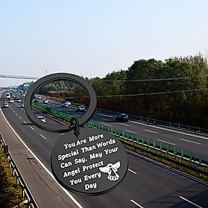 LQRI Guardian Angel Keychain Travel Safely Gift Guardian Angel Protect Keychain Drive Be Careful Gift New Driver Gift(black