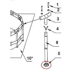 Intex 25092RP 13-16 Foot Metal Frame Pool Replacement 4 Piece Leg Cap Package
