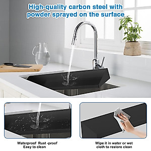 Notmise Magnetic Shelf for Top of Stove Metal Kitchen Spice Rack Seasoning Organizer,Length Adjustable, Suitable for 20" 24" 30" Flat Top Stove, Black