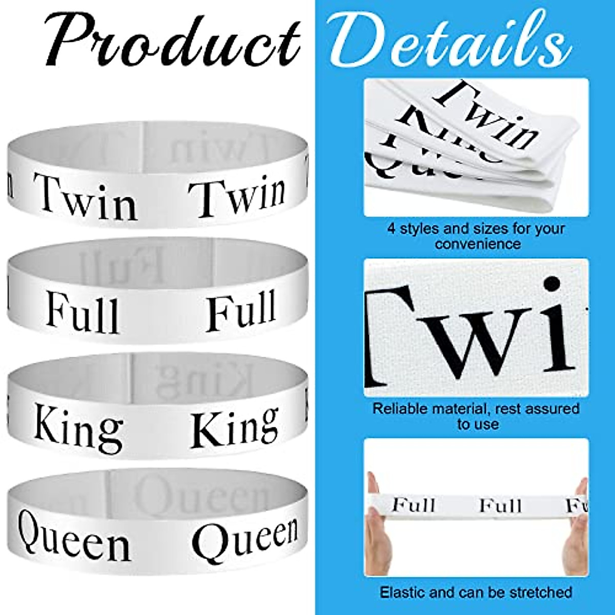 8 Pieces Bed Sheet Organizer Sheet Keepers Closet Organization King Twin Full Queen Sheet Straps Elastic Bed Sheet Storage Bedding Bands Closet Organizer for Wardrobe Dorm Laundry Room (Black)