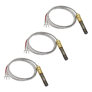 RURBRIN 36” 750mv Thermopile Fit for Heat Glo Heatilator, 750℃ Millivolt Thermocouple Replace for Fireplace Parts Q313A, Suitable for Stove Gas Ovens/Gas FirePlace/Water Heater/Gas Fryer Cluste (3PCS)