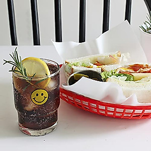 Kingrol 48 Pack Oval Fast Food Baskets for Parties, Carnivals, Fairs, and Picnic - Colorful Plastic Storage Basket Bins for Home, Office, School