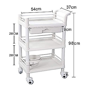 for Storage Organizer,Shelving Unit on Wheels,Hospital Equipment Trolley with Drawer/White/54 * 37 * 98Cm, PIBM, White, 54 * 37 * 98Cm