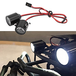 RC LED Light Kit, RC Spotlights 3W Headlight Front Light Searchlights Spare Part LED Light Headlights Replacement Accessory for RC Crawler Car Kids Toy Vehicle(Black)