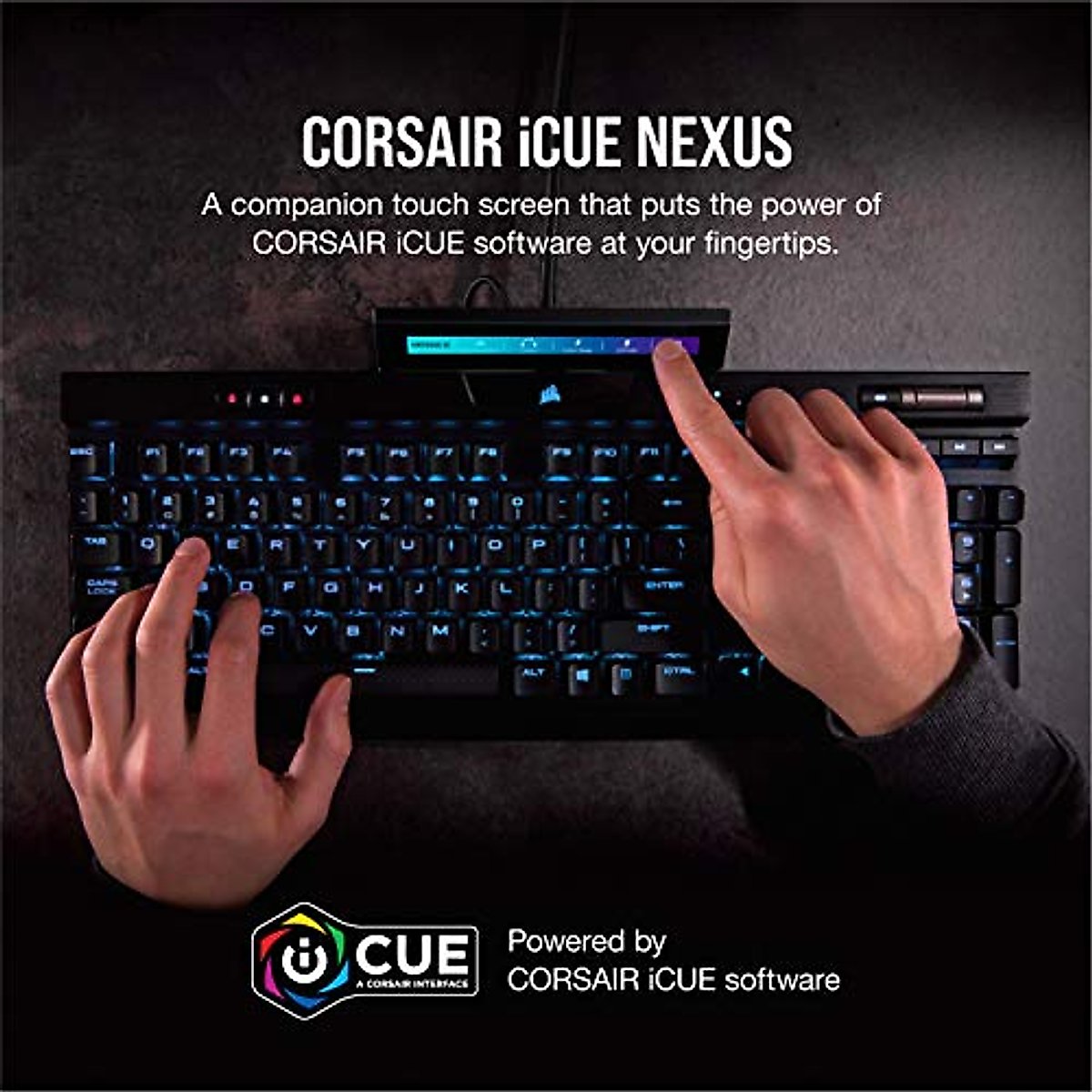 Corsair iCUE Nexus Companion Touch Screen – 5” Diagonal Screen – 6 Programmable Virtual Macro Buttons + K100 RGB Mechanical Gaming Keyboard - Cherry MX Speed RGB Silver Keyswitches