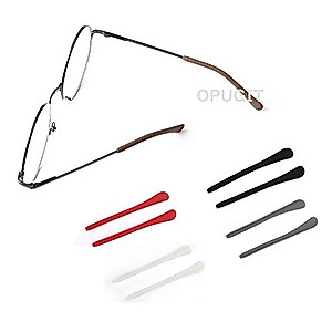 8 Pairs Eyeglass End Tips Ear Sock Pieces Anti-Slip Tube Replacement Tips Silicone for Thin Metal Eyeglass Legs,4 Black/4 White