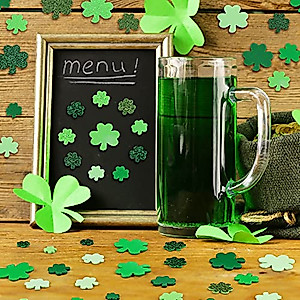 Fovths 400 Pieces St. Patrick's Day Foam Stickers, Glitter Irish Clover Stickers Self Adhesive Shamrock Craft Decorative Stickers for St. Patrick's Day Party St. Patrick's Day DIY Crafts Decorations