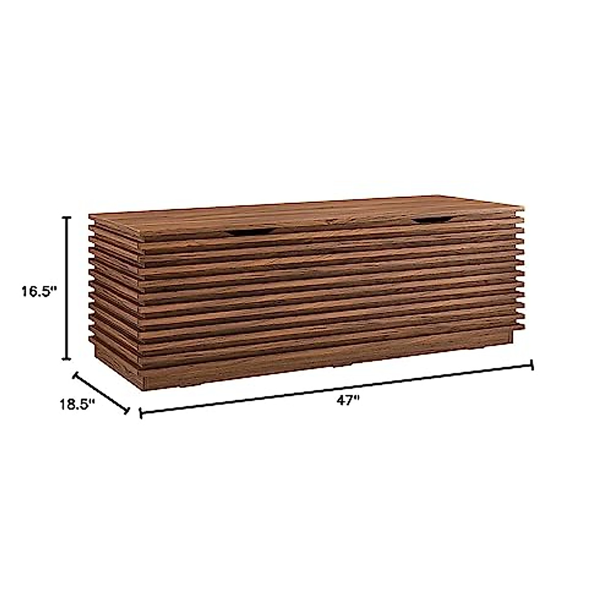 Modway Render 47" Wood Grain Storage Bench in Walnut