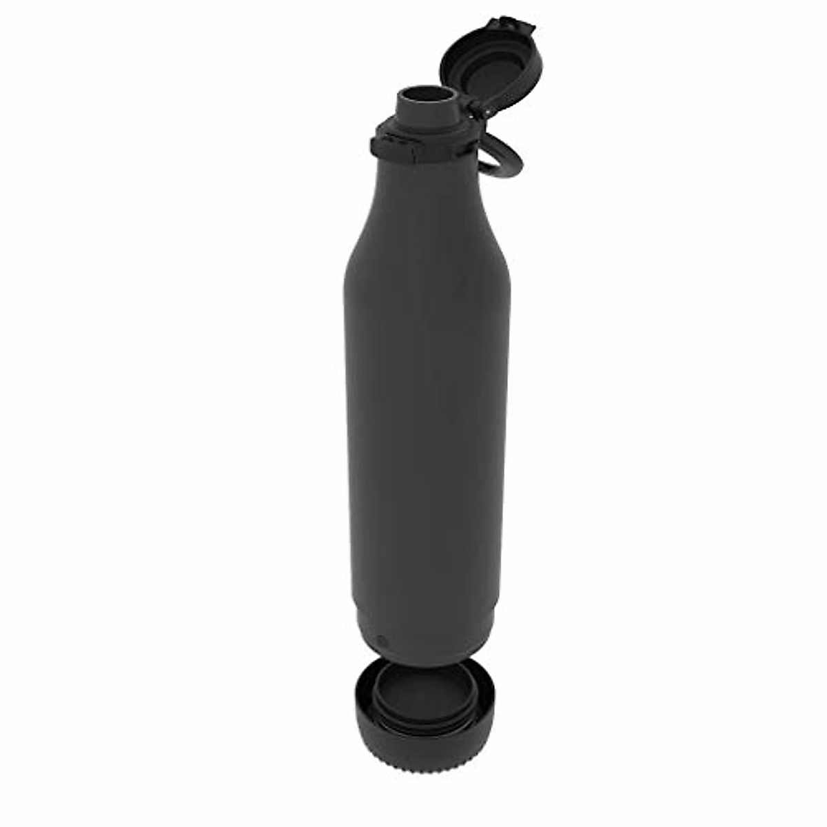 Ello Riley 18oz Vacuum Insulated Stainless Steel Water Bottle with Flip Lid, Black, 18 oz.