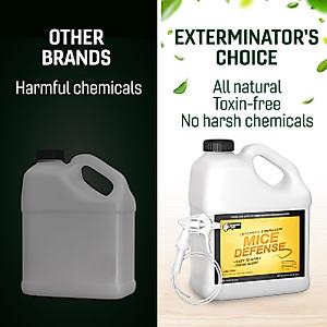Exterminator’s Choice Mice Repellent Spray - 1 Gallon - Rodent Defense Spray for Lawns, Gardens, Attics, and Garages - Non-Toxic Deterrent - Repels Mice and Rats - Safe for Kids and Pets