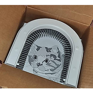 CATHOLE Plastic Cat Door ECO Model - Original Interior Cat Door, Installs Easily, Removable Grooming Brush