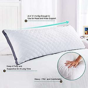 Oubonun Premium Adjustable Loft Quilted Body Pillows - Firm and Fluffy - Quality Plush - Down Alternative - Head Support Pillow - 21"x54"