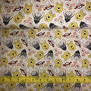 Springs Creative Products Disney Winnie The Pooh & Friends Tossed 100 Percent Cotton Fabric Sold by The Yard , 44 Inches