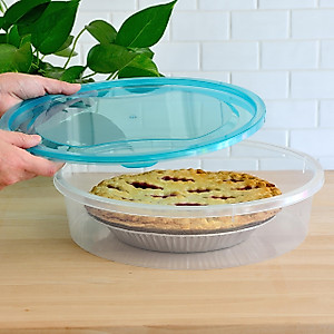 Youngever 3 Pack Pie Containers, Clear Plastic Food Storage Containers, Fresh Pie Keeper, 11 inch Diameter