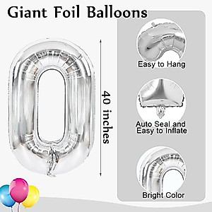 Puideon 2024 Balloons Silver,Large 2024 Foil Number Balloons 40 Inch,Mylar New Years Balloons 2024,2024 Graduation Balloons,Big Balloons for New Year Eve Party Supplies,Graduation Decorations 2024