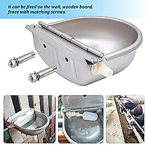 LIUCOGXI Automatic Dog Water Bowl Dispenser Stainless Steel Automatic Livestock Waterer Cattle Water Feeder Trough with Float Valve for Animal Cow Cattle Dog Horse Donkey