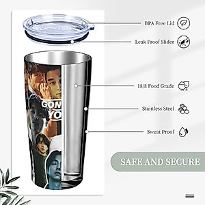OAEWRE Gong Actors Yoo Stainless Steel Mug Insulated Tumbler Coffee Mugs with Lids and Straw Double Wall Vacuum Cup 20oz