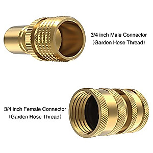 Twinkle Star Heavy Duty 3/4 Garden Hose Quick Connect Fittings, Water Lock Splitter, Sink Spigot Connectors, No Leak Connection, 2 Adapters Included