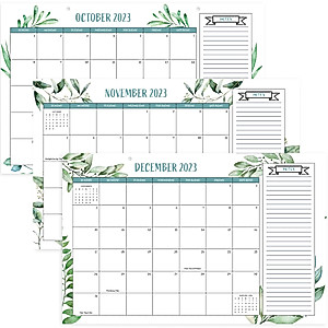 Aesthetic 2024 Greenery Desk Calendar - Runs From June 2023 Until December 24 - School Year Desktop/Wall Calendar 17"x11" for Easy Organizing