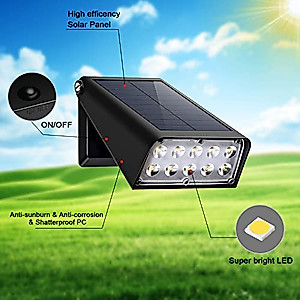 GUYULUX Solar Lights Outdoor with Lights Reflector&2 Lighting Modes, Solar Security Spot Lights 90° Adjustable, IP65 Waterproof Solar Powered Wall Lights for Garden/Patio/Yard/Deck/Pool Area, 8-Pack