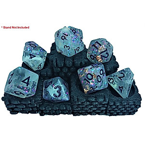 TRHOH RPG and D&D Resin Dice Set for Cold Damage - Chiseled from Fairy Death Ice