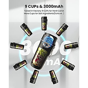 Elechelf Portable Blender for Shakes and Smoothies,Travel Blender USB Rechargeable,Cordless On the Go Blender,Personal Blender,Mini Blender,Small Blender ,Fast Fresh Juice Blender, Matte Black 12 oz 10 Blades