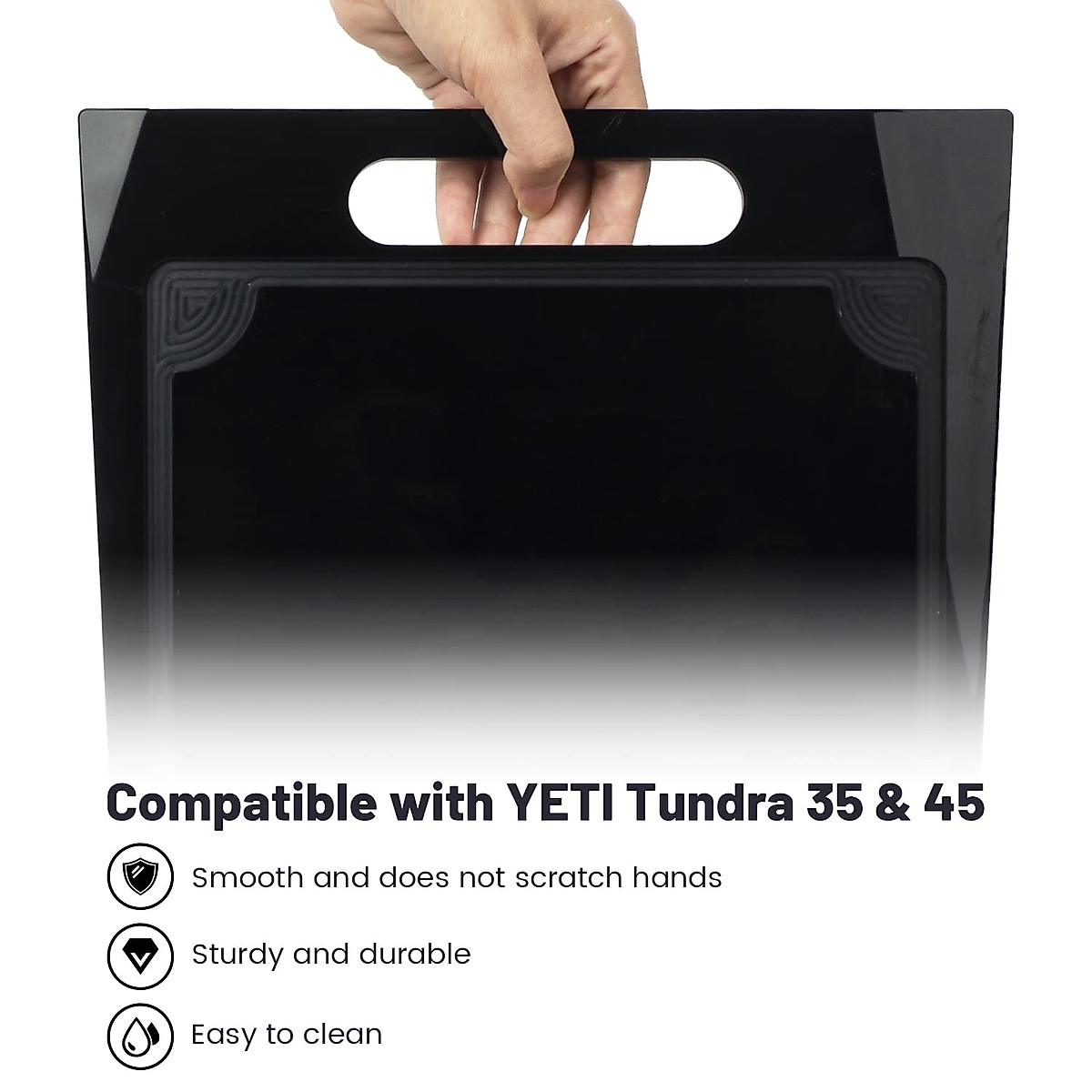 Omoojee Cooler Divider, Cooler Accessories Cutting Board, Horizontal Design Compatible with Yeti Tundra 35 & 45, with Improved Juice Drip Groove