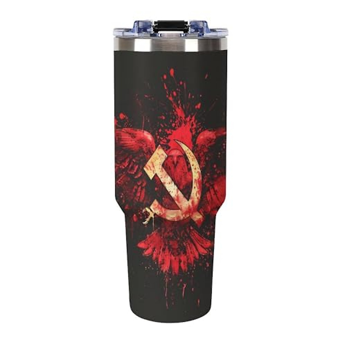 Russia Hammer Flags Hook Ussr Sickle 40 Oz Tumbler Insulated Stainless Steel Water Bottle Travel Mug Car Cup with Handle And Straw