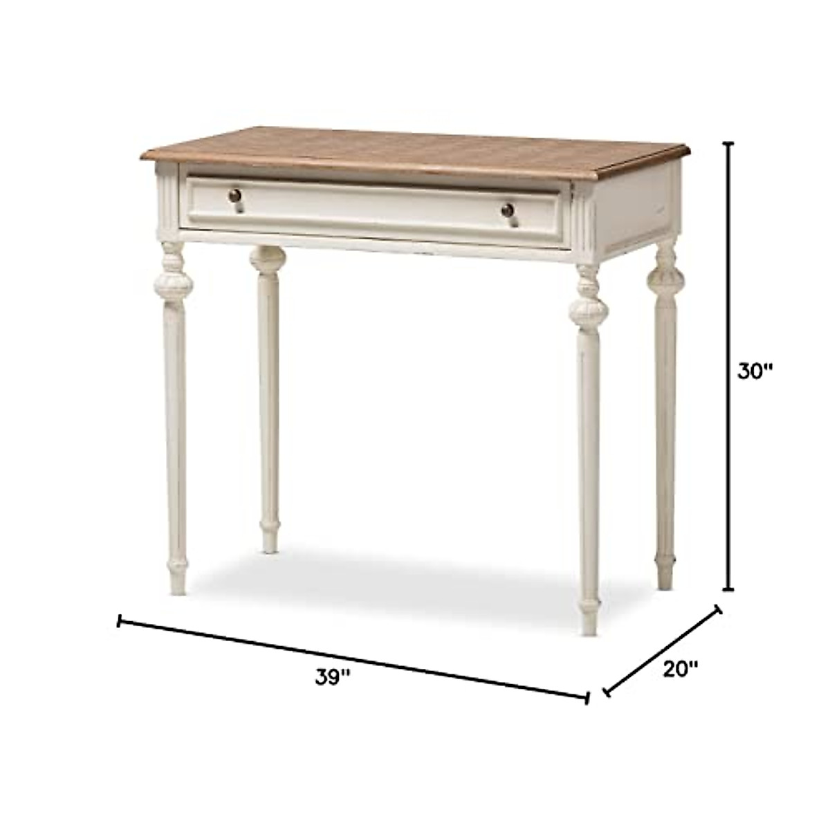 Baxton Studio 424-7191-AMZ Desk, White/Natural