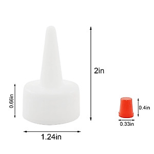 YYANGZ 24PCS Dispensing Caps, Replacement Caps Tip Caps Plastic Bottle Caps Yorker Dispensing Cap Red Pointed Mouth Bottle Cap for Plastic Squeeze Bottles Glue Bottles