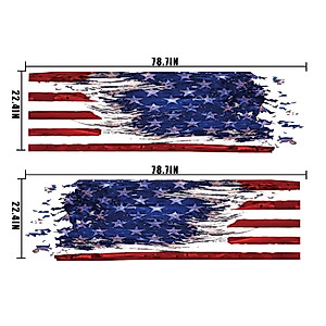 2Pcs American Flag Vehicle Livery, Racing Car Graphics, Abstract Flag Decal, Cast Vinyl Wrap, Universal Size Car Decal (Type 1)