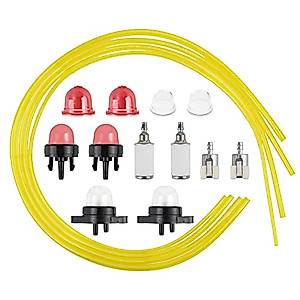 partszen Fuel Lines 530095646 Fuel Filter for Hus Ryobi Homelite Craftman Chainsaw String Trimmer Leaf Blower 2-Stroke Echo Poulan Weed Eater with Primer Bulb