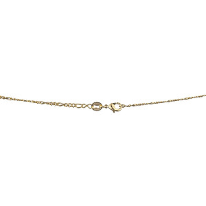 JOTW 14K Yellow Gold Oval Guardian Angel Charm with 18 inch Gold Overlay Figaro Chain Necklace BSG-58