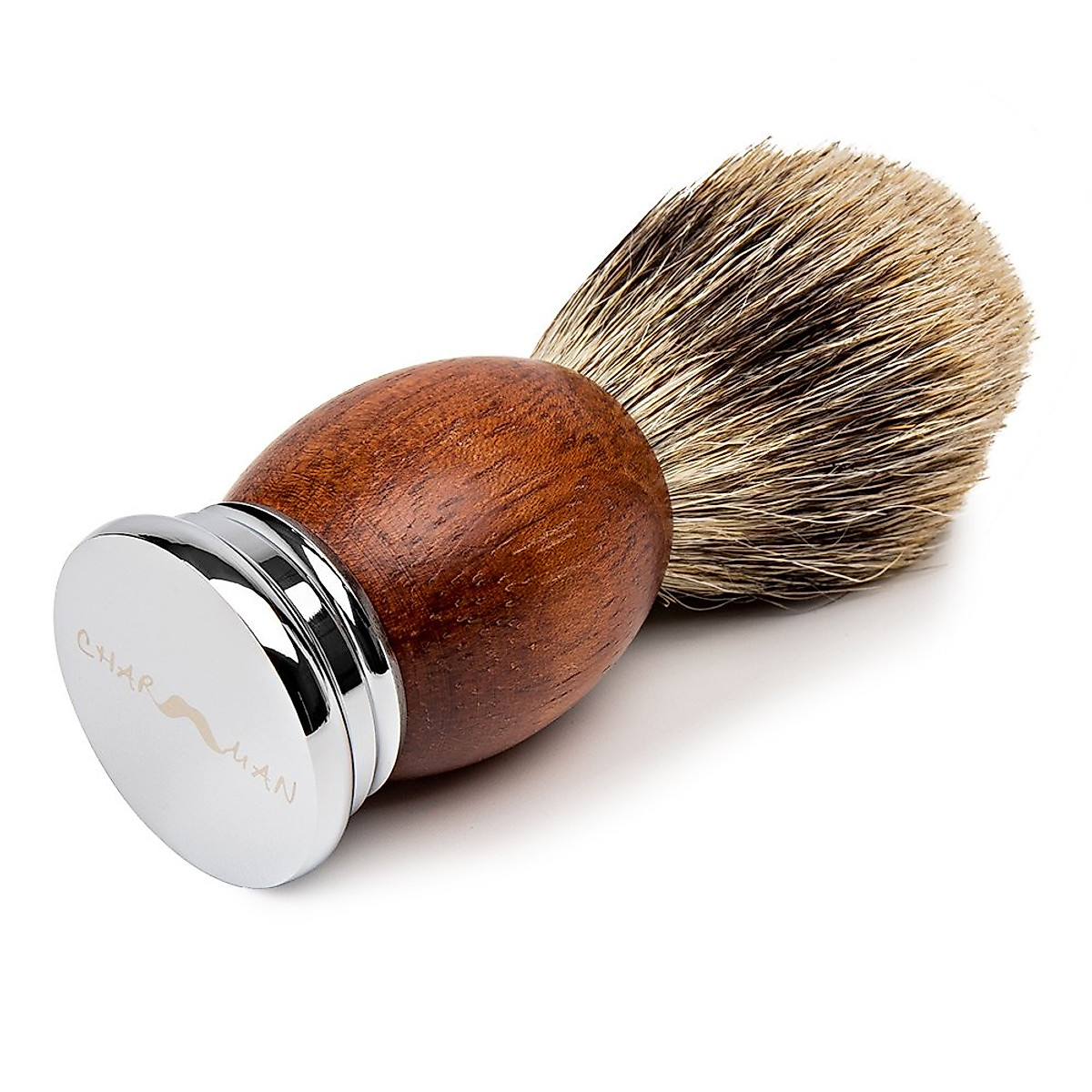 CHARMMAN Best Badger Hair Bristles Shaving Brush, Premium Natural Red Pear Wood Handle+Heavy Duty Alloy Base