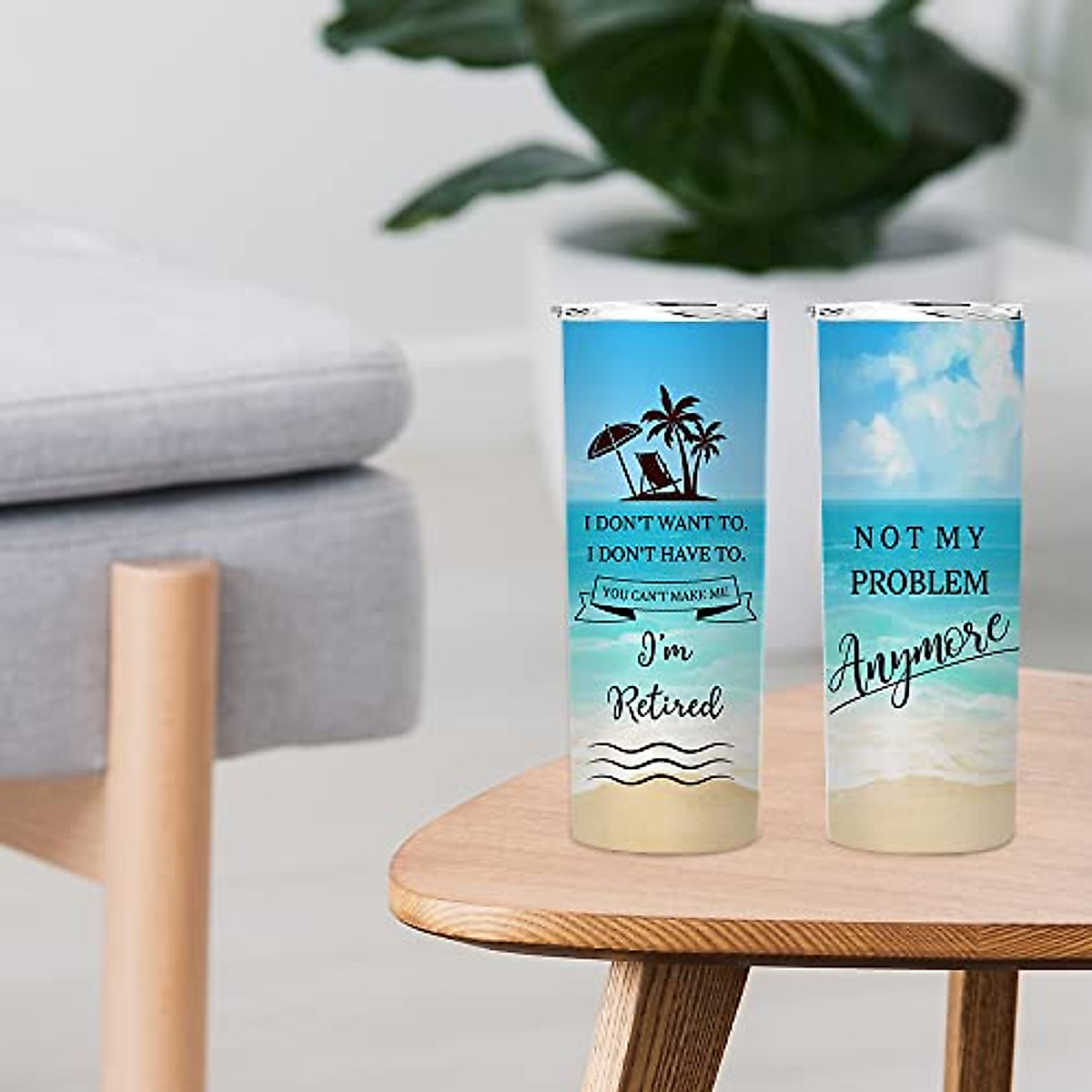 Fatbaby Retirement Gifts for Women,Happy Retirement Travel Tumbler Cup,Retired Gifts for Women Coworker,Vacuum Insulated Stainless Steel Skinny Tumbler With Lid and Straw 20oz