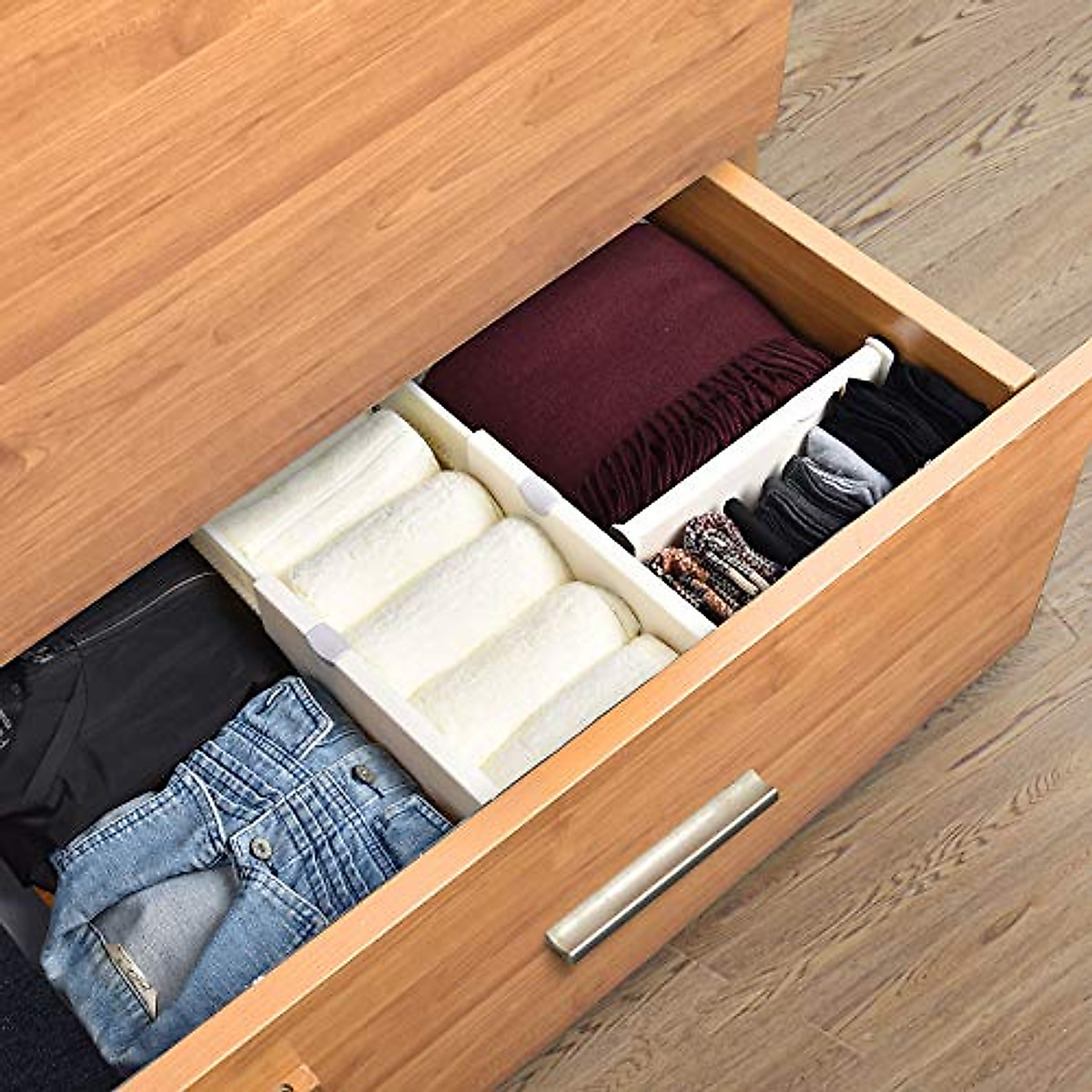Yescom 2 Packs Adjustable Drawer Dividers Division Board Expandable Organizer Wardrobe